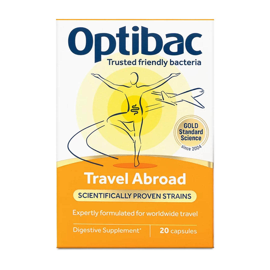 Optibac Travel Abroad 20 Capsules | Here's Health