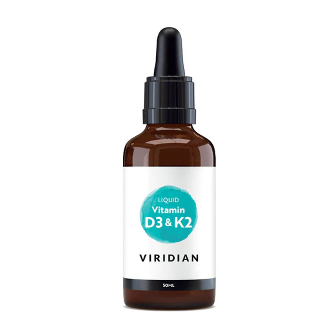 Viridian Liquid Vitamin D3 & K2 50ml | Here's Health