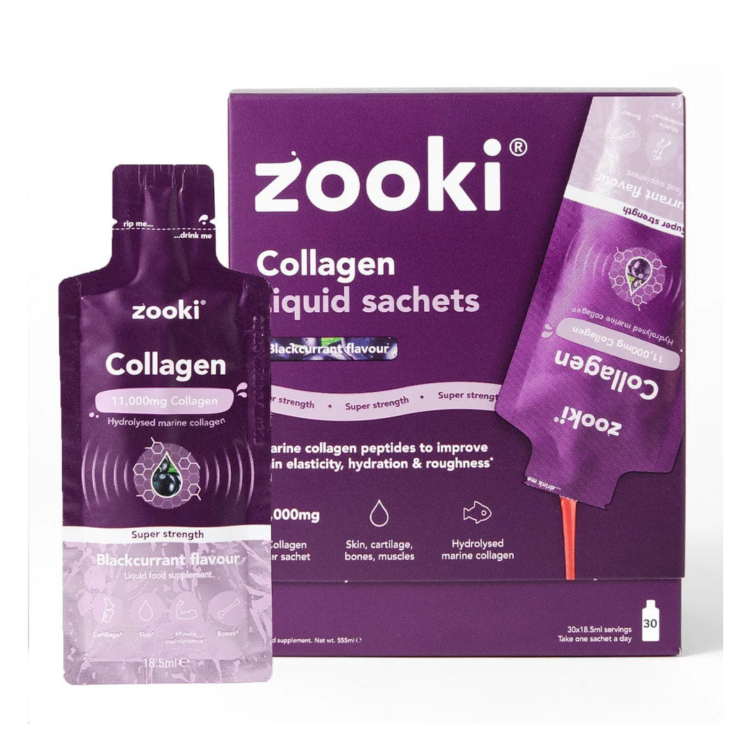 Zooki Collagen Super Strength Blackcurrant 30 Sachets | Here's Health