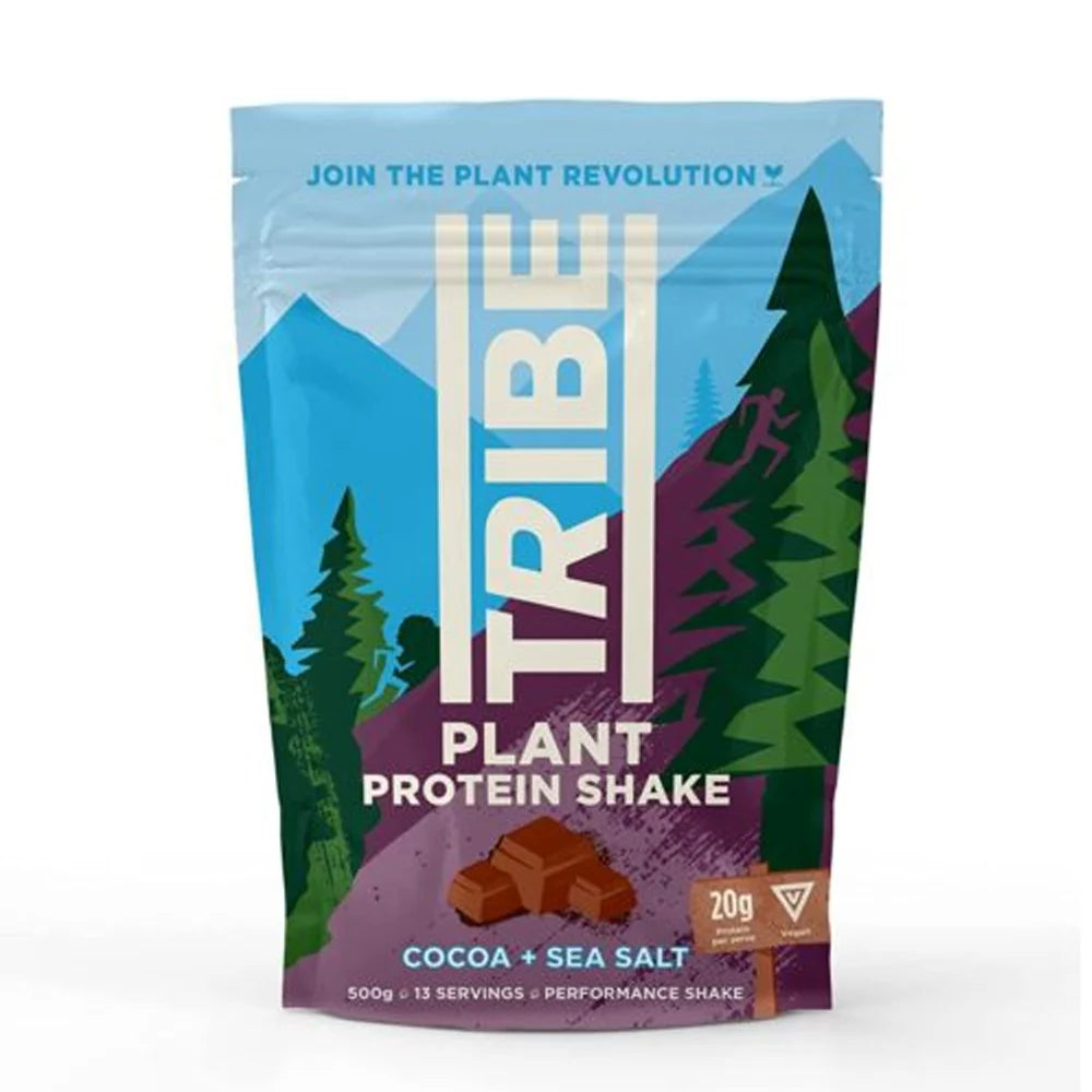 Tribe Cocoa Sea Salt Plant Protein Shake sachet 35g | Here's Health